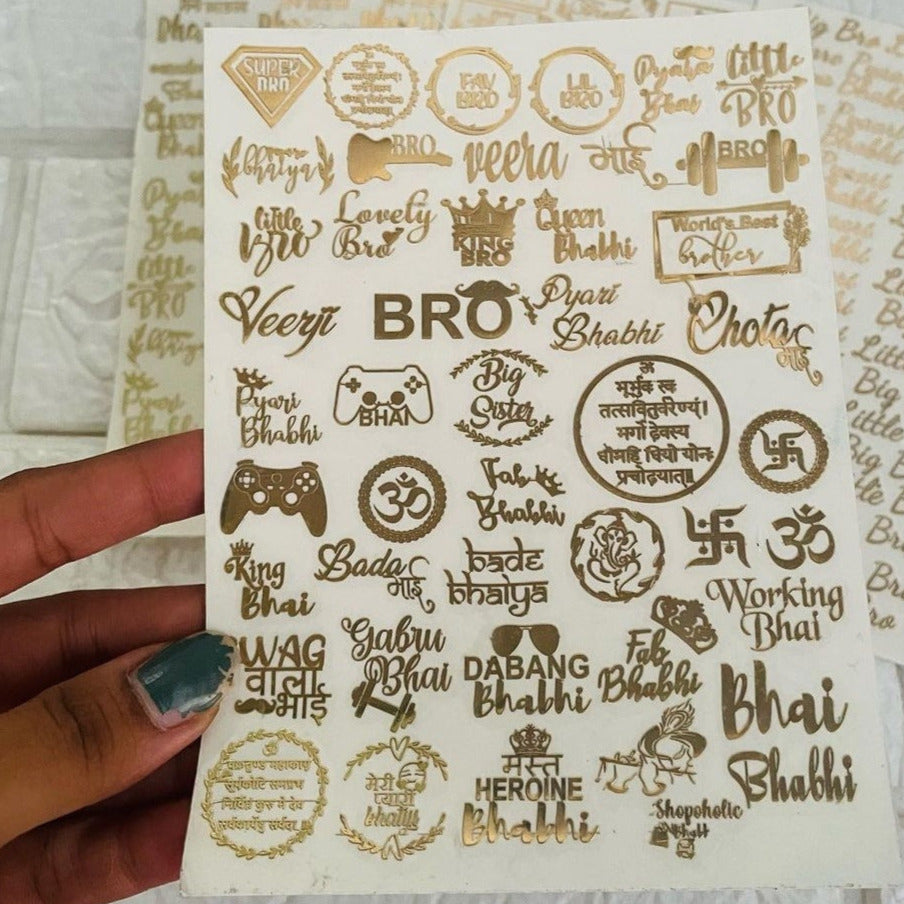 A6 Rakhi Themed Metallic Sticker – Affection Art n Resin Store